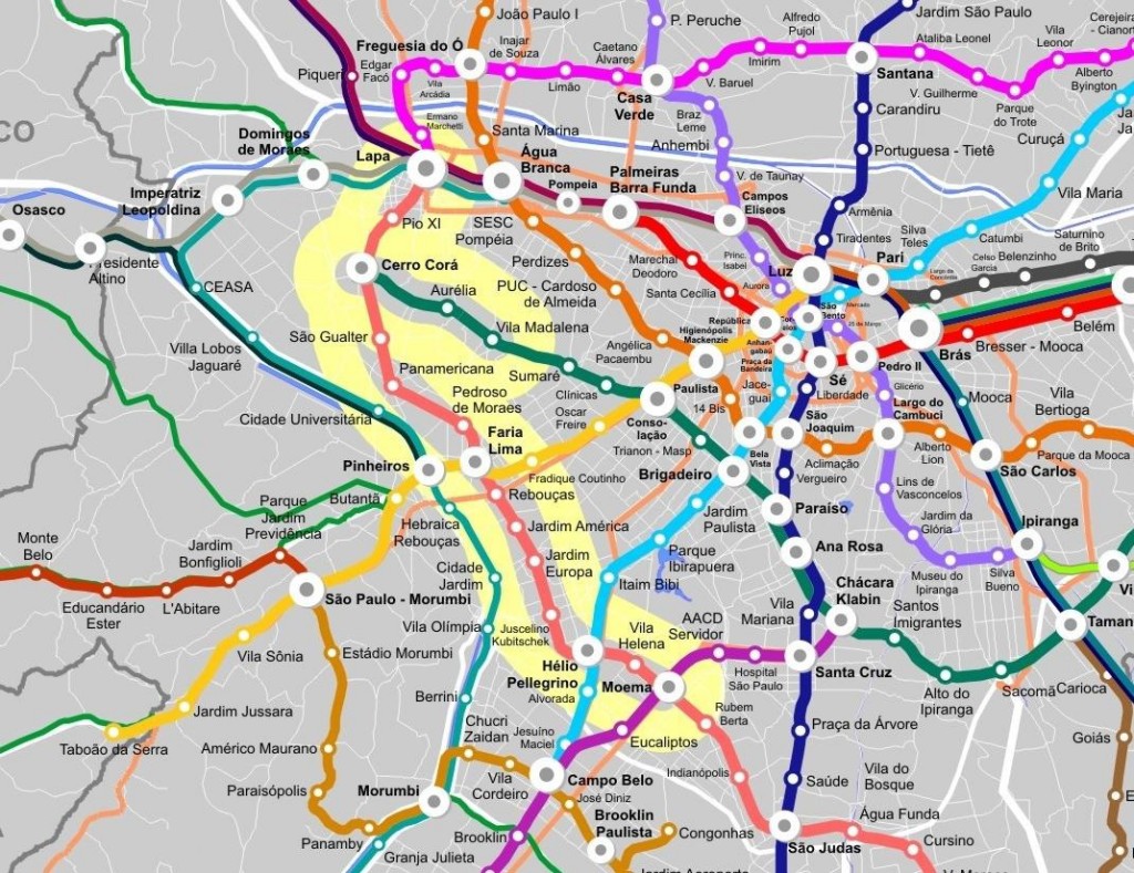 Futura Linha 19 - Celeste do Metrô poderá ser construída em 2 fases