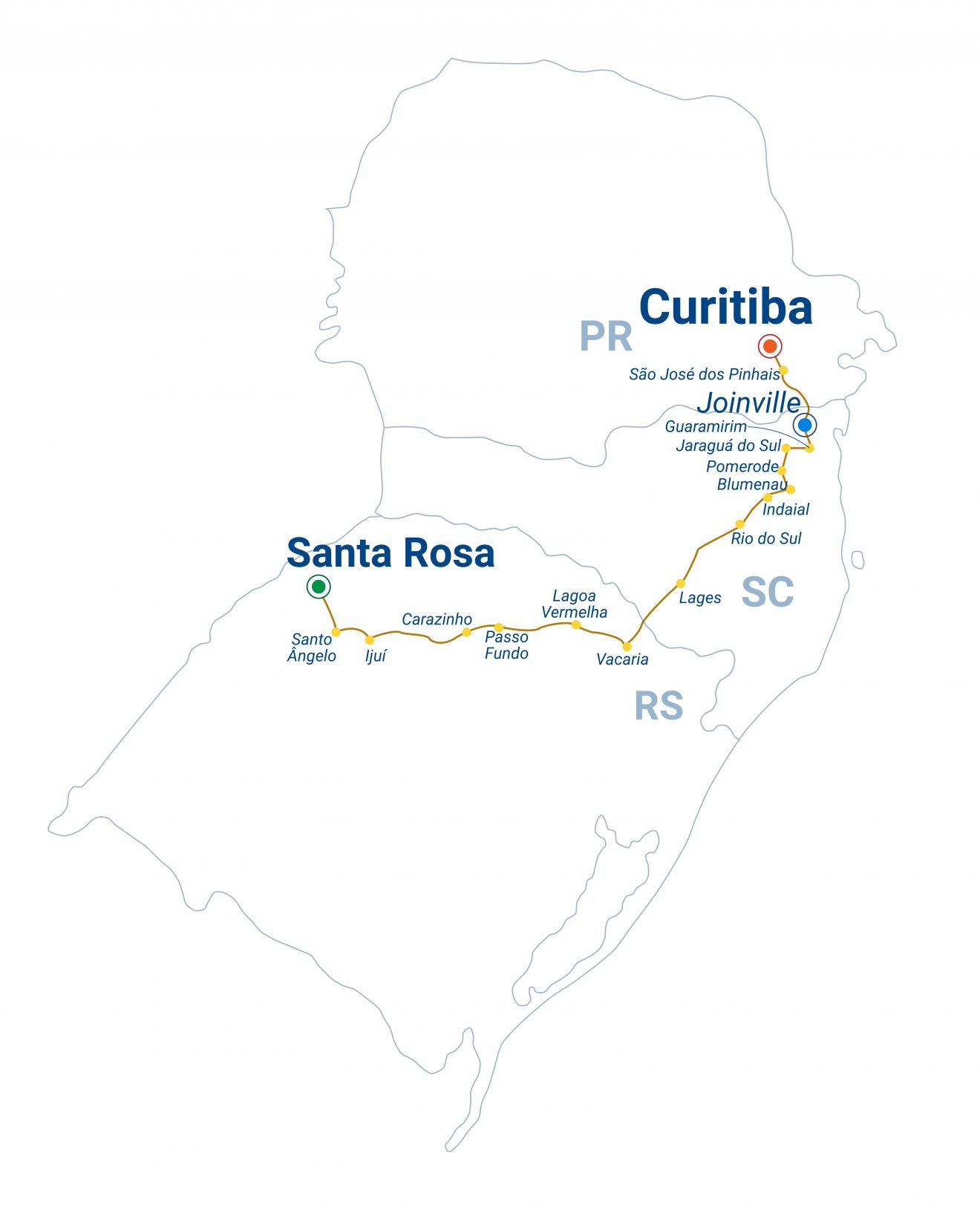 Mapa Joinville - Via Trolebus