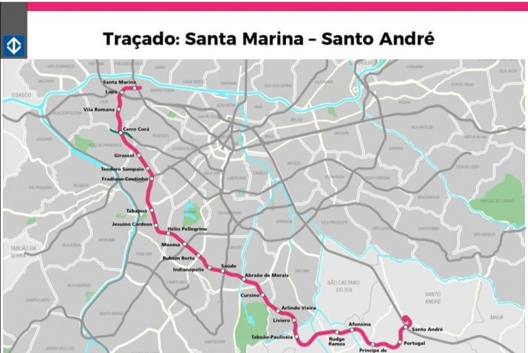 Documento revela detalhes de trens da Linha 20-Rosa do Metrô