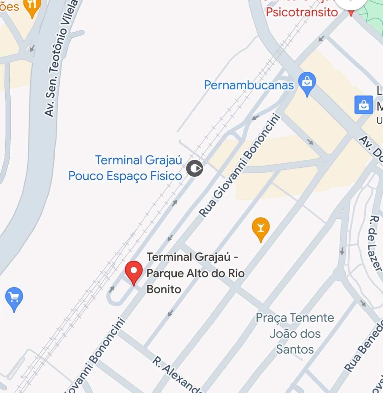 Terminal Grajaú ganha nome "Pouco Espaço Físico" no Google