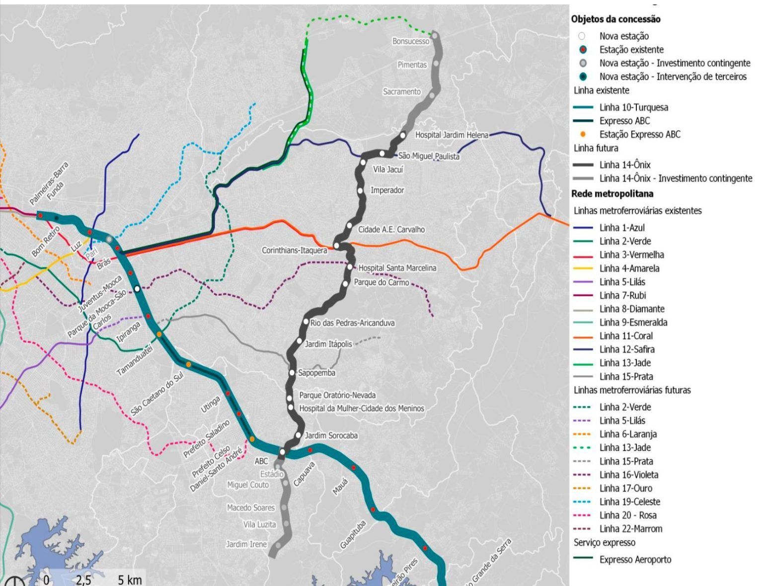 Linha 14-Ônix pode ter dois tipos de estações: algumas serão "paradas"
