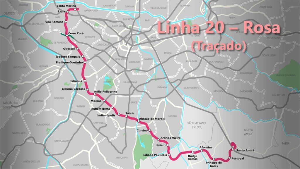 Fase inicial da Linha 21 do metrô deve conectar Diadema até a Linha 20