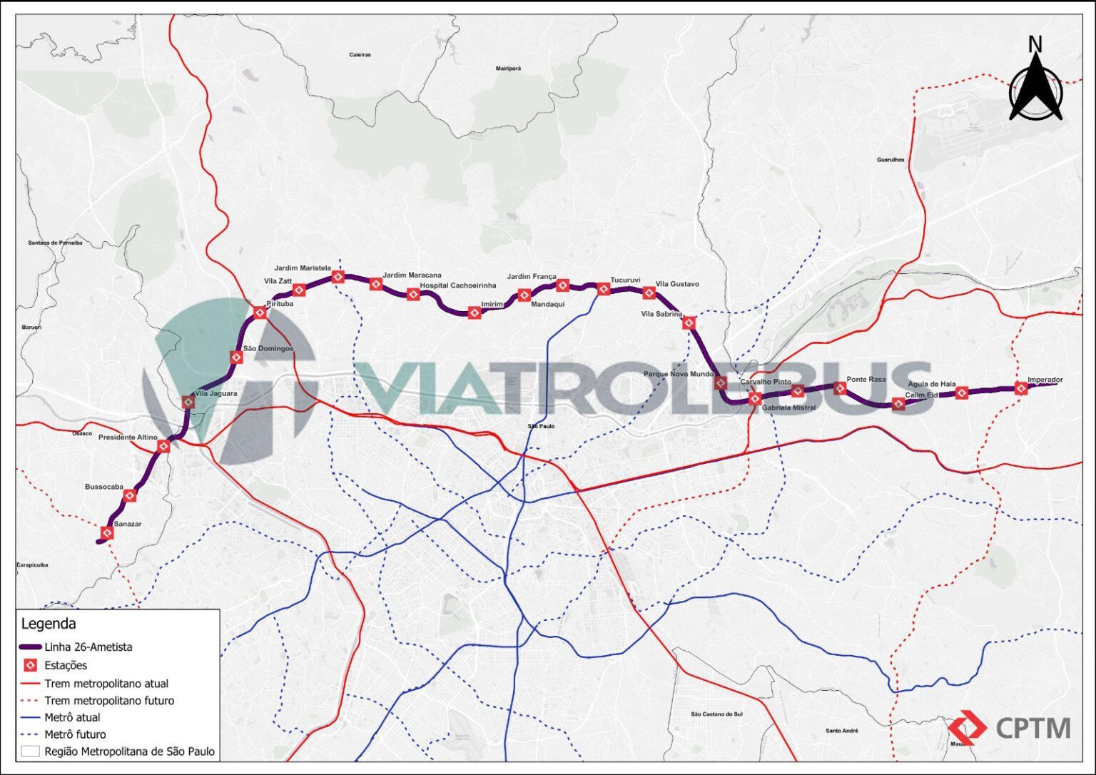 Nova Linha 23 do Metrô vai ligar Perus e Tatuapé